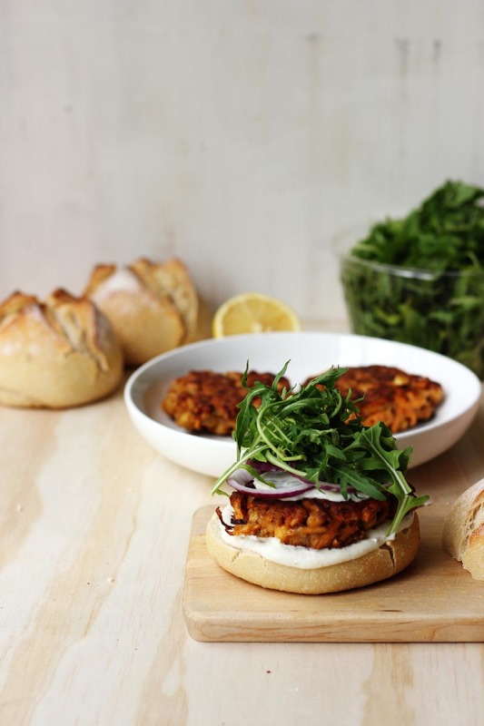 Sweet Potato & Chickpea Burgers with Tahini Yoghurt // I Ate That | The ...