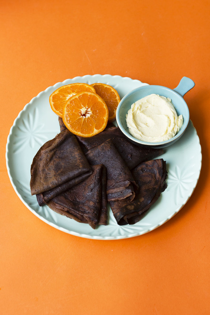 Cocoa Crepes with Creme Fraiche & Mandarin | The Sugar Hit