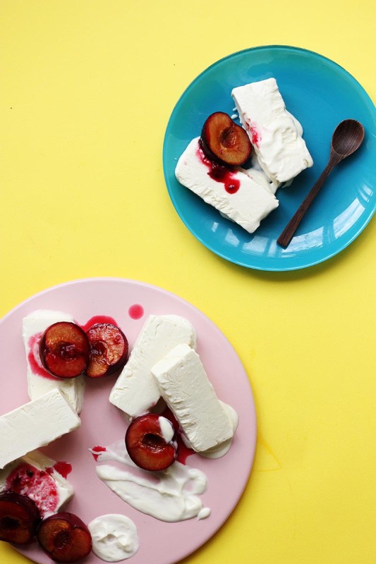 Coconut Semifreddo with Roasted Plums | The Sugar Hit