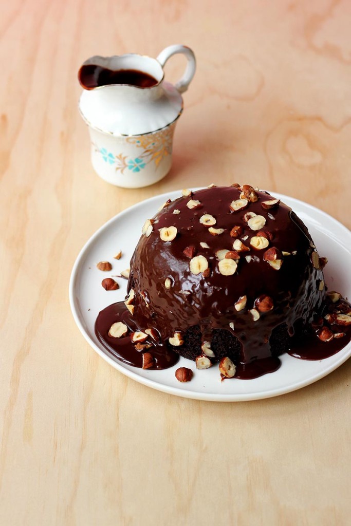 Steamed Chocolate Pudding with Choc-Hazelnut Sauce | The Sugar Hit