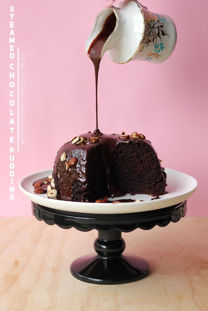 Steamed Chocolate Pudding with Choc-Hazelnut Sauce | The Sugar Hit