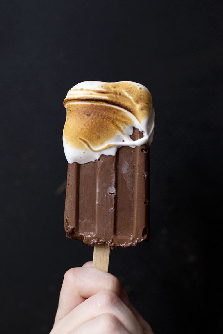 Wintermint Chocolate Torched Meringue Popsicles! | The Sugar Hit